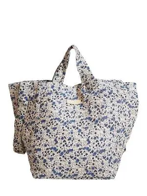 LILY AND LIONEL Printed Linen Tote Bag - Blue