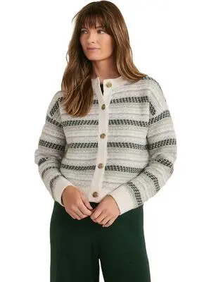 HAVEN WELL WITHIN Wool Blend Fair Isle Cardigan - Sea Mist Heather