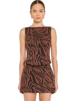 AMANDA UPRICHARD Amanda Uprichard Ines Animal Print Top