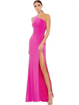 Mac Duggal Stretch Jersey One-shoulder Gown - Pink