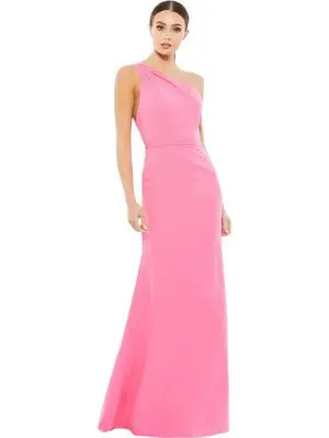 Mac Duggal One-shoulder Mermaid Gown - Pink