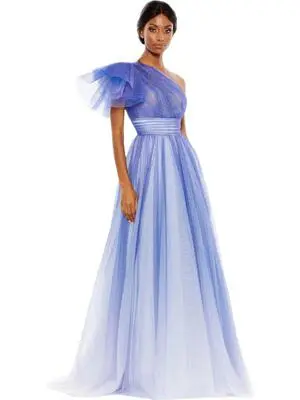 Mac Duggal Glitter-flecked Tulle Ball Gown - Blue