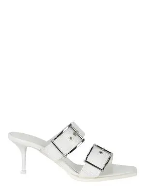 Alexander McQueen Double Buckle Mules - Ivory
