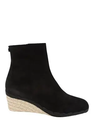FERRAGAMO Canaria Suede Booties - Black