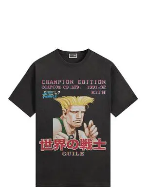 Kith X Capcom Guile Champion Edition Vintage Tee - Black