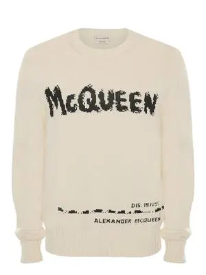 Alexander McQueen Graffiti Jumper - White