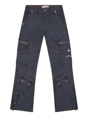 GODSPEED Rockstar Flare Cargo Denim - Blue