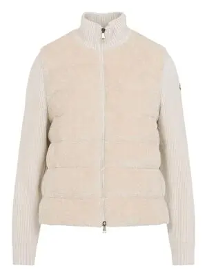 Moncler Stand Up Collar Zip-up Cardigan - White