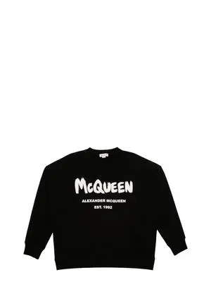 Alexander McQueen Graffiti Print Sweatshirt - Black