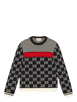 GUCCI GG And Stripes Knit Sweater