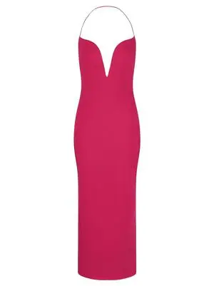 Givenchy Wool Dress With Plunging Neckline - Pink