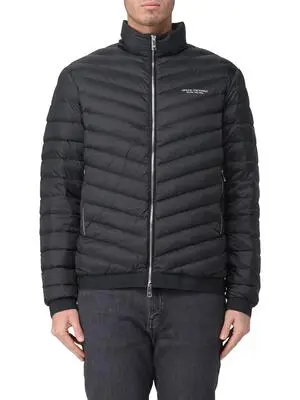 Armani Exchange Quilted Bomber Jacket With Stand Collar - Blue