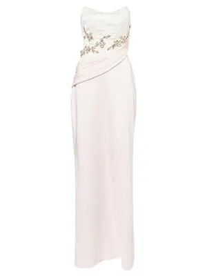 Sabina Bilenko Sacha Corset Woven Gown - Ivory Pink