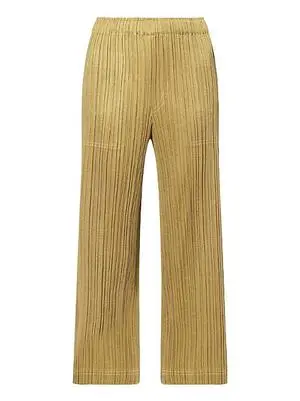 Issey Miyake Crop-leg Regular-fit Knitted Trousers - Mustard