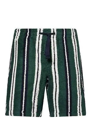 Orlebar Brown Striped Cotton-towelling Shorts - Tarragon Stripe