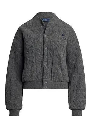 Polo Ralph Lauren Relaxed-fit Cable-knitted Wool And Cashmere Jacket - Antique Heather