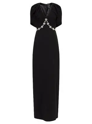 Huishan Zhang Woven Maxi Dress - Black