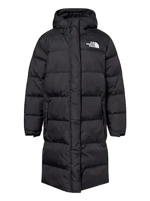 The North Face Nuptse Embroidered-logo Padded Parka Coat - Tnf Black Npf