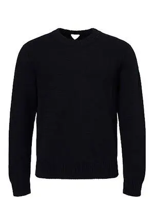 Bottega Veneta Intrecciato Waffle-knit Cashmere Jumper - Navy