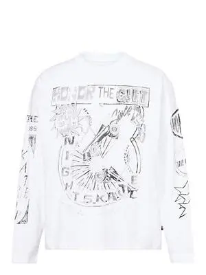 HONOR THE GIFT Night Skate Long-sleeved Cotton T-shirt - White