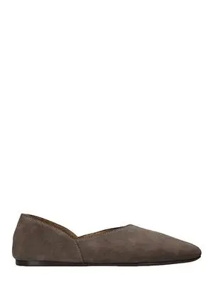 Khaite Jane Suede Ballet Flats - Dark Brown