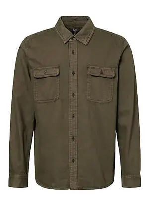 Paige Martin Long-sleeve Cotton Blend Shirt - Olive Branch