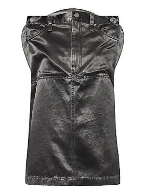 Issey Miyake Pseudo Jeans Sleeveless Woven Top - Charcoal