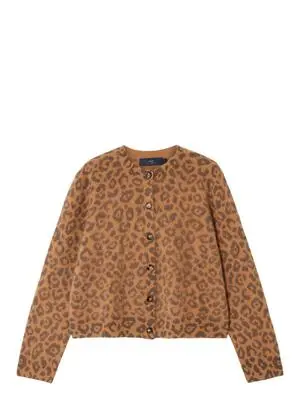 Arch4 Brushed-cashmere Cardigan - Animal Print