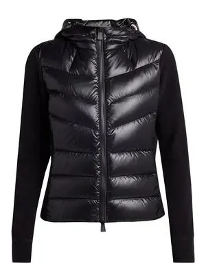 Moncler Padded Zip-up Hoodie Cardigan - Black