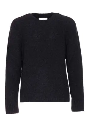 SEVEN GAUGE Bouclet Crewneck Sweater - Black