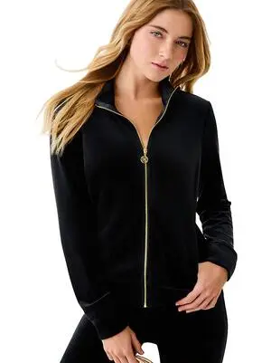 LILLY PULITZER Regate Velour Jacket Noir