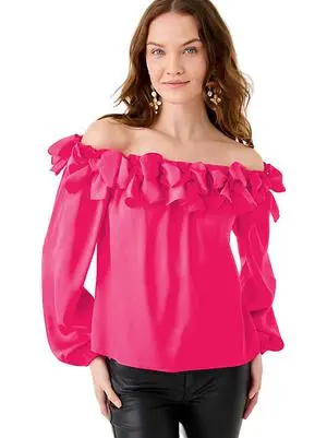 LILLY PULITZER Analea Off-the-shoulder Top - Sun Shell Pink
