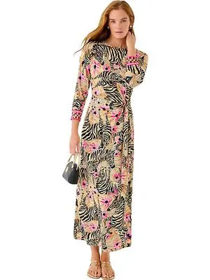 Lilly Pulitzer® Demy Dolman Sleeve Maxi Dress - Rutabaga El Morocco Engineered Knit Maxi Dress