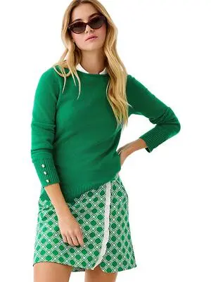 Lilly Pulitzer® Upf 50+ Luxletic Monica Ruffle Skort - Bamboo Green Boo Green Open Butterfly Pattern
