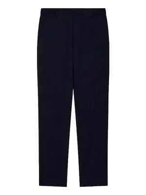 Emporio Armani Waffle-effect Wool-jersey Trousers - Navy