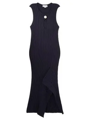 Stella McCartney Cotton Ribbed Midi Dress - Blue / Navy