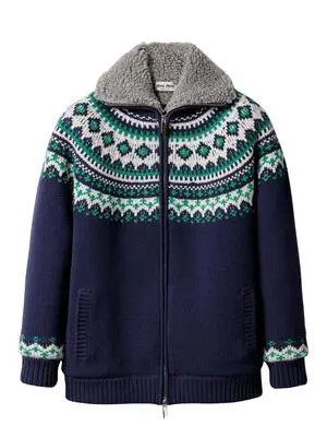 Miu Miu Wool Fair Isle Cardigan - Blue