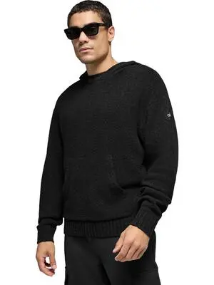 Alo Yoga Textured Knit Relaxed Fit Hoodie Black