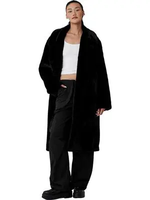 Alo Yoga Oversized Faux Fur Trench Coat - Black