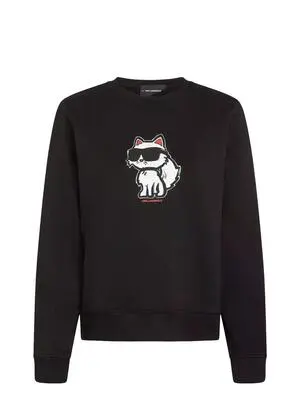 Karl Lagerfeld Ikon Choupette Sweatshirt - Black