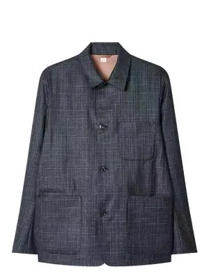 Paul Smith Checked Patch-pocket Shirt Jacket - Grey
