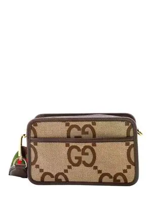 Gucci Camera Bag Jumbo Gg Canvas Mini Crossbody Bag - Brown