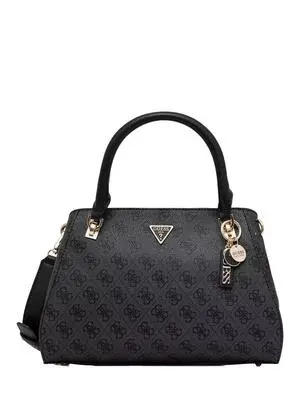 Guess Monogram Satchel With Charm - Black