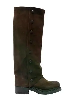 METISSE 40mm Button Detail Boots - Brown