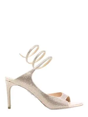 Rene Caovilla 80mm Audrey Embellished Sandals - Gold
