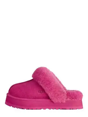 UGG Disquette Fur-trim Slippers - Pink