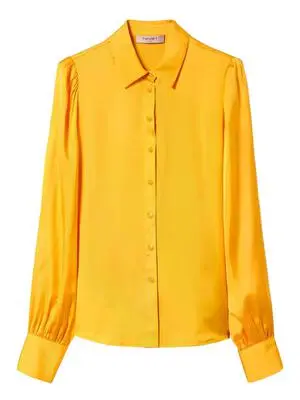 TWINSET Bishop-sleeve Polka-dot Shirt - Yellow