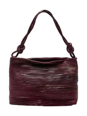 SOMMET Pleated Knot Shoulder Bag - Red