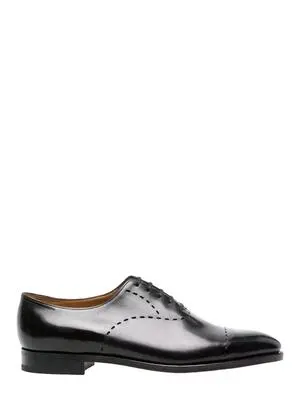 John Lobb Debossed-detailing Leather Oxford Shoes - Black