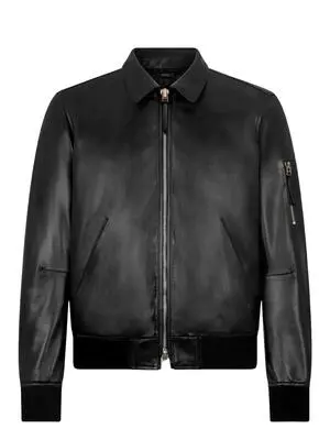 TOM FORD Leather Collar Jacket - Black